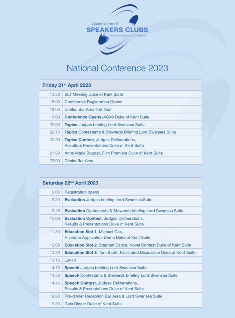 National Conference 2023 - The Association of Speakers Clubs